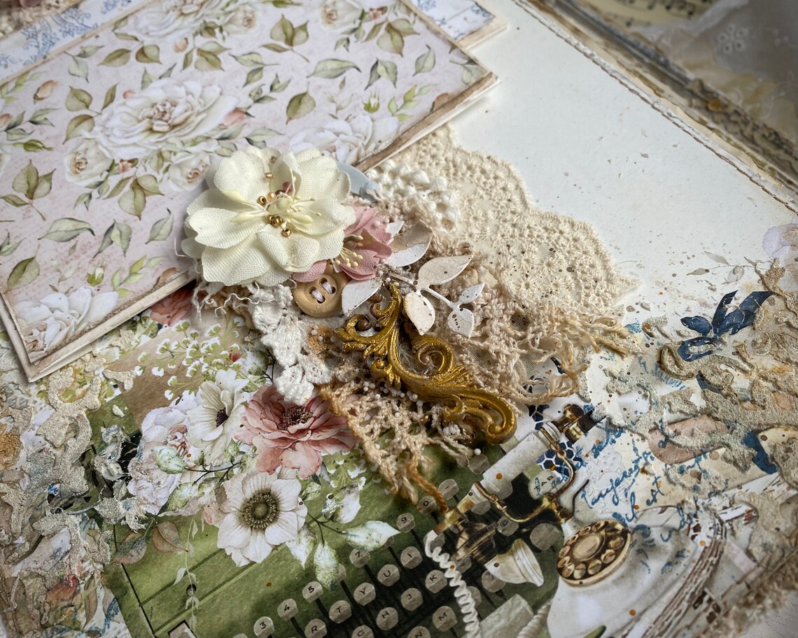 Handmade Scrapbook Album in Vintage Style - Scrapbook Album - Vintage ...