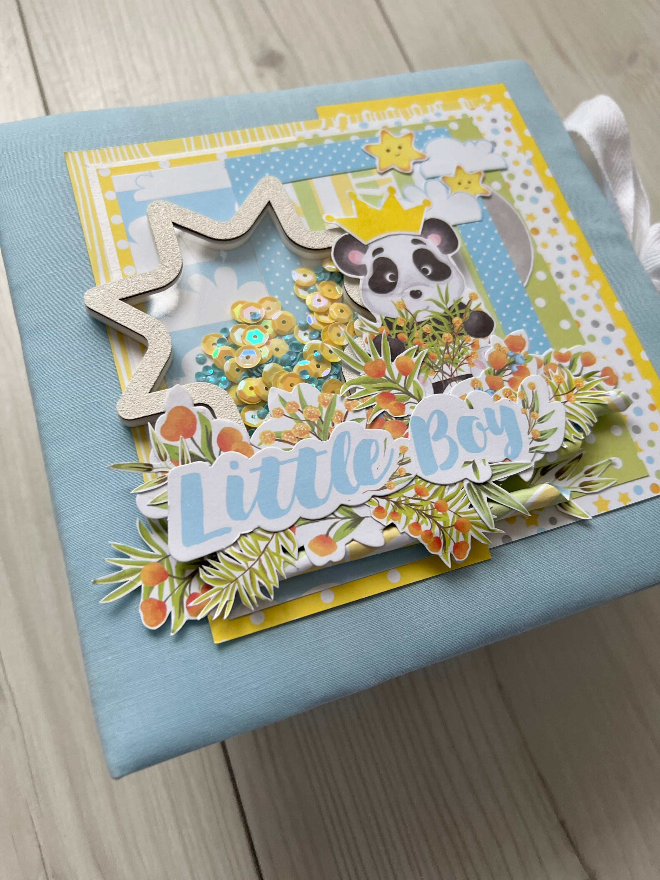 Baby Boy Album Handmade Pandas Scrapbooks Newborn Gifts - Etsy