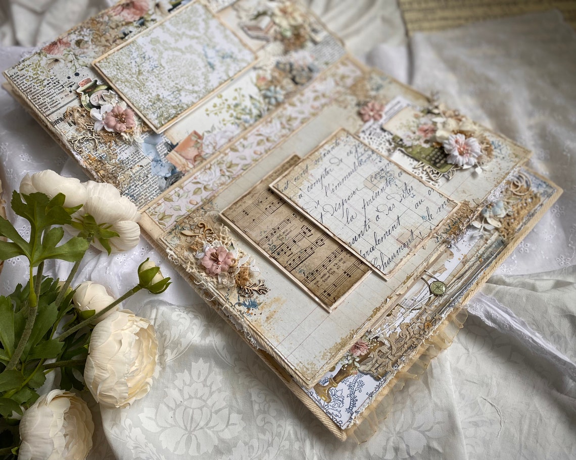 Handmade Scrapbook Album in Vintage Style - Scrapbook Album - Vintage ...