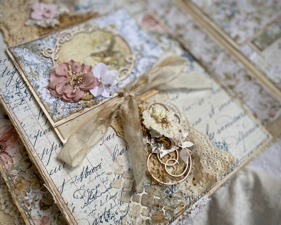 Handmade Scrapbook Album in Vintage Style - Scrapbook Album - Vintage ...