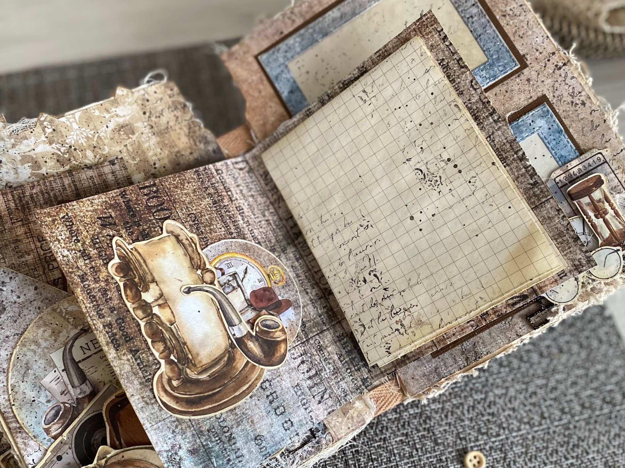 Scrapbook Man Album in Vintage Style Vintage Style Sherlock Style Album ...