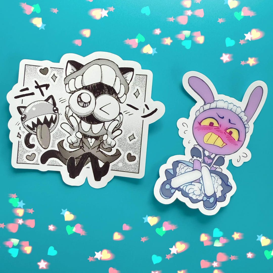 Pegatinas de anime de Digital Circus: Caine y Maid Jax - Etsy España