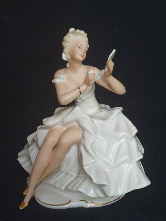 balleteuse with mirror Schaubach-Kunst Wallendorf Porcelain figurine ...