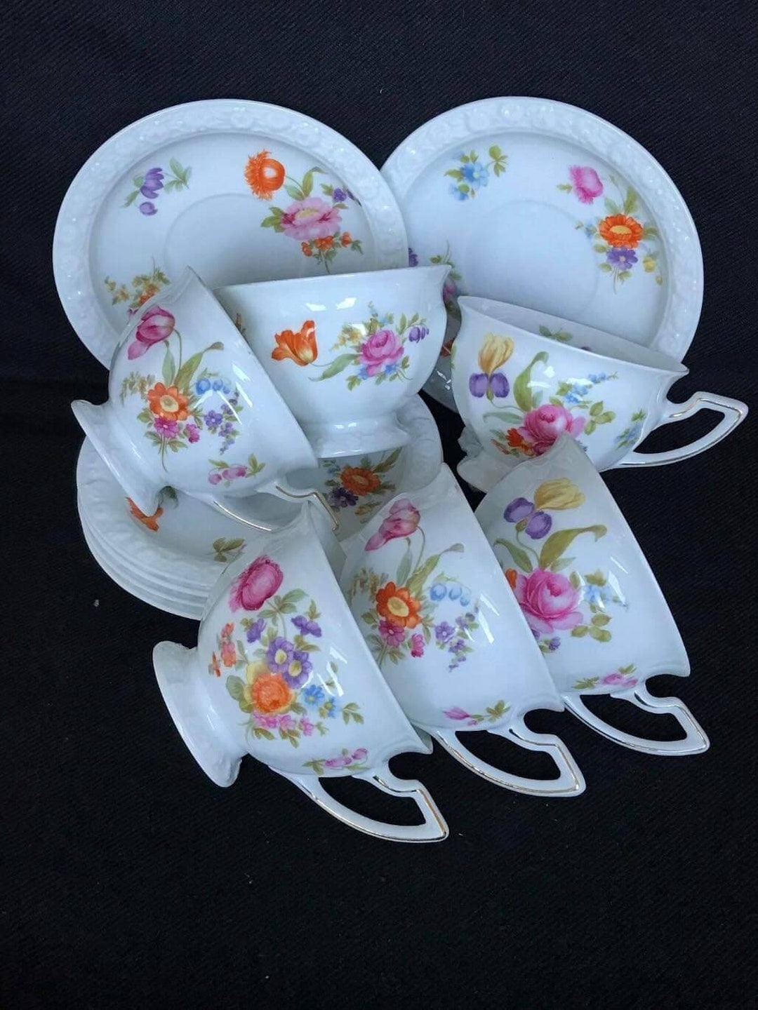 Rosenthal Germany Continental Maria Cups & Saucers Set of 6 - Etsy