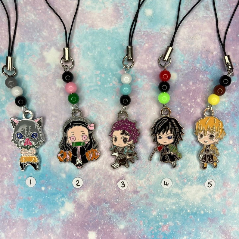 ANIME DEMON SLAYER Inspired Phone Charms Kimetsu No Yaiba Bag Charm ...