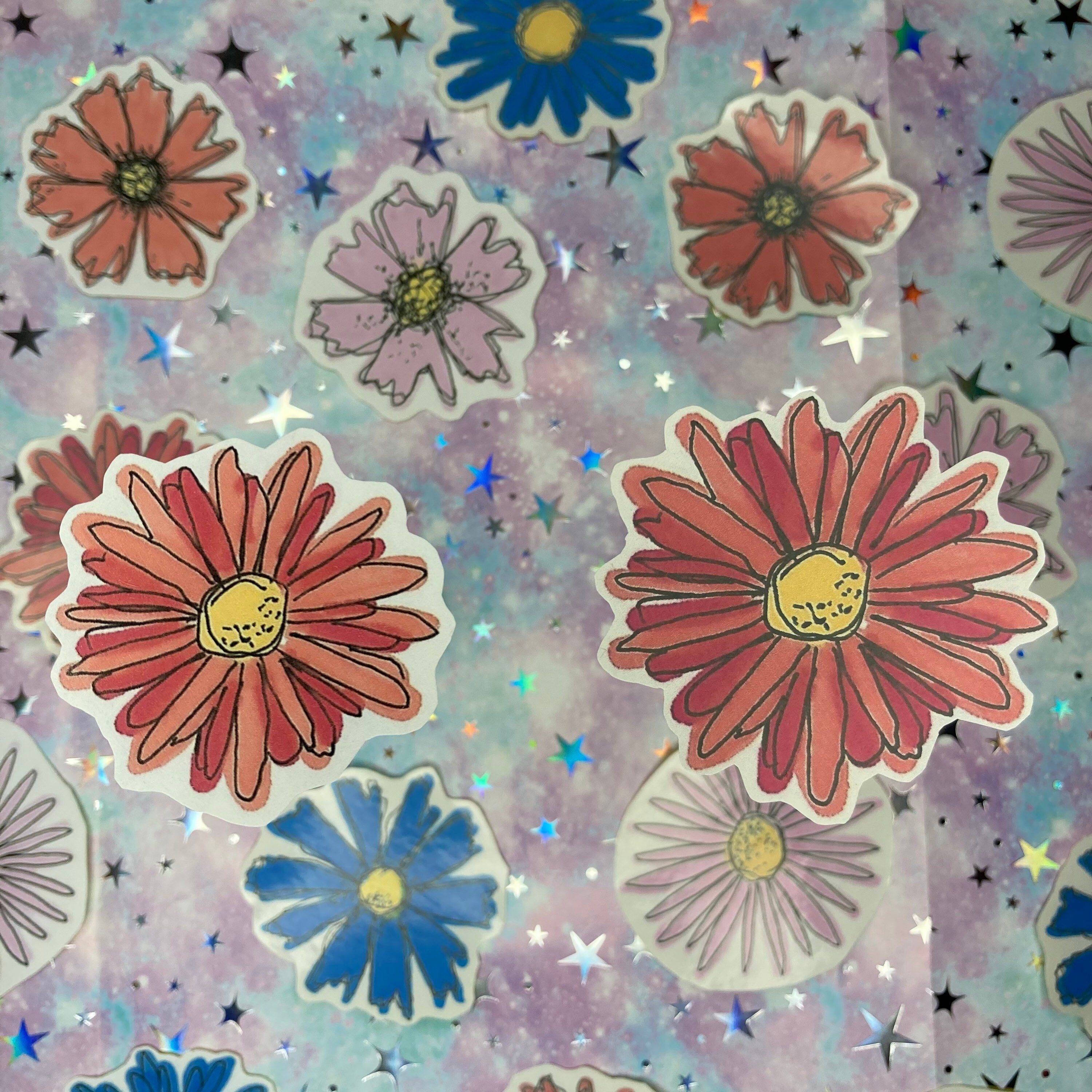 PREPPY FLOWER STICKERS Schöne Hand gezeichnete florale blumen - Etsy.de