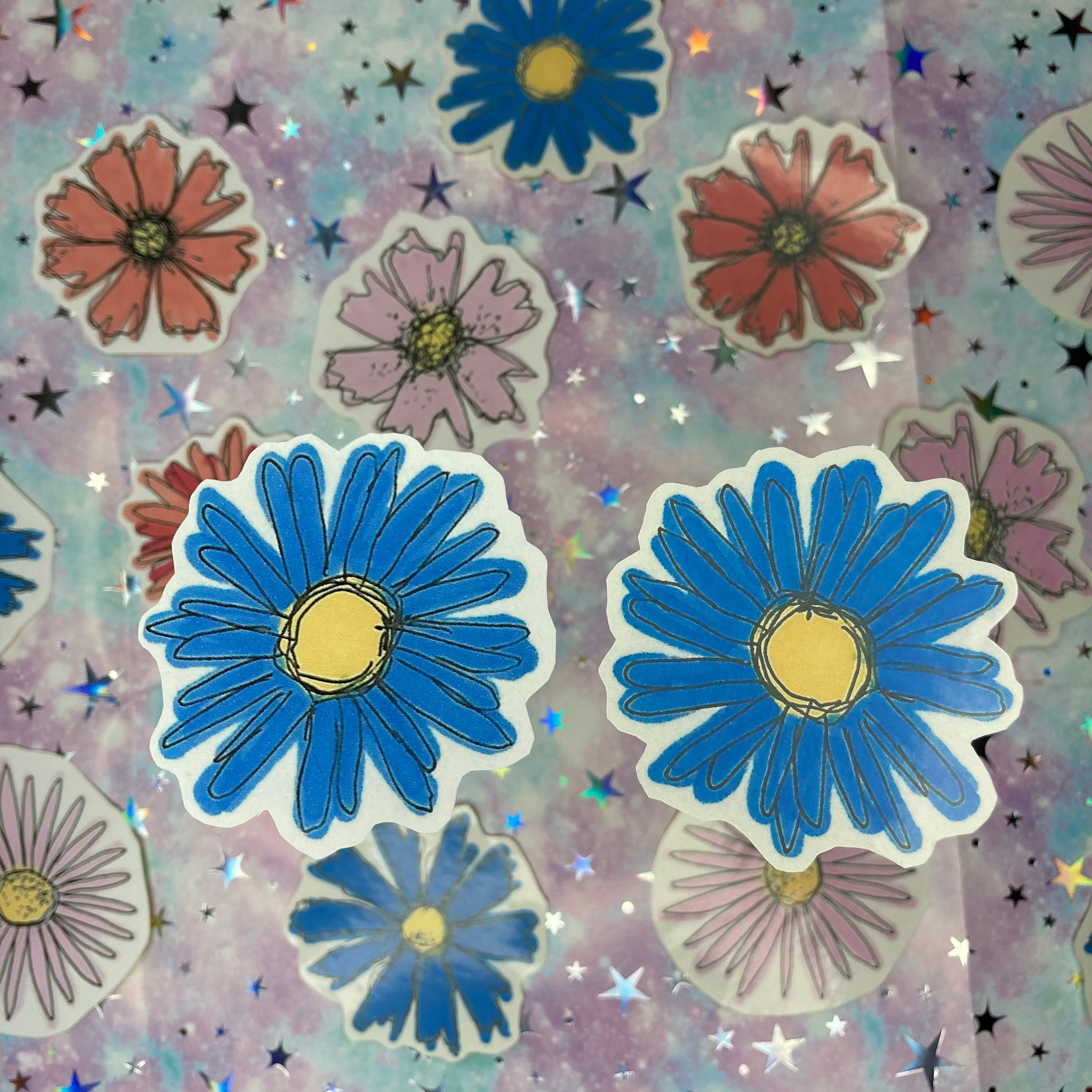 PREPPY FLOWER STICKERS Schöne Hand gezeichnete florale blumen - Etsy.de