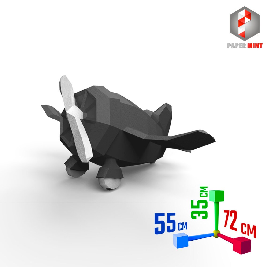Printable DIY Papercraft Big Plane Model 3D Paper Model DIY Low Poly ...