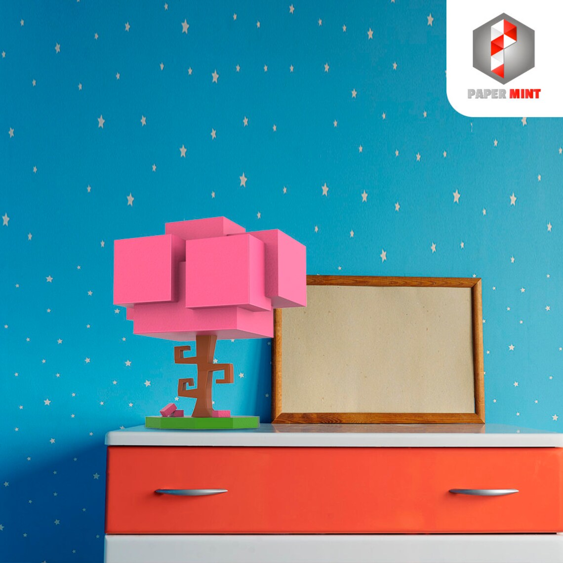 Printable DIY Papercraft Cubic Tree 3D DIY Paper Model Minimalist Low ...