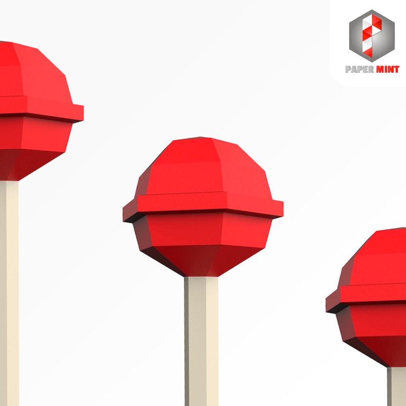 Big Lollipop Printable DIY Papercraft Paper Model 3D DIY Low Poly Art ...