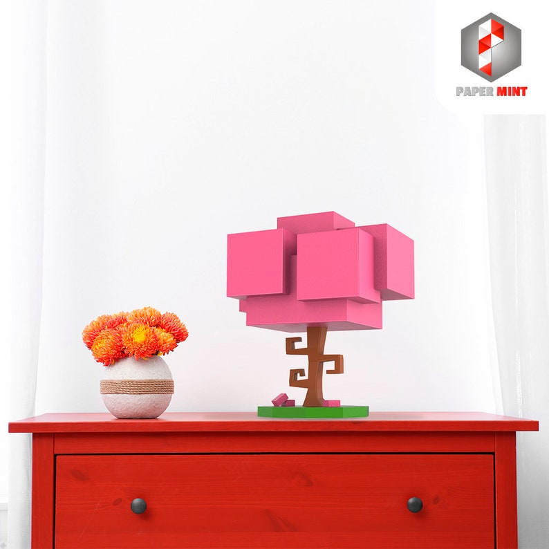 Printable DIY Papercraft Cubic Tree 3D DIY Paper Model Minimalist Low ...