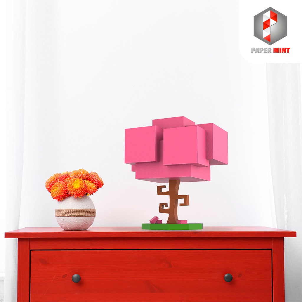 Printable DIY Papercraft Cubic Tree 3D DIY Paper Model Minimalist Low ...