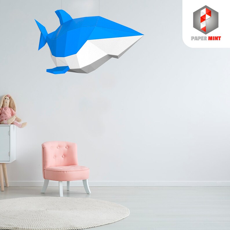 DIY Papercraft Printable Large Shark 3D Paper Model DIY Low Poly Art ...