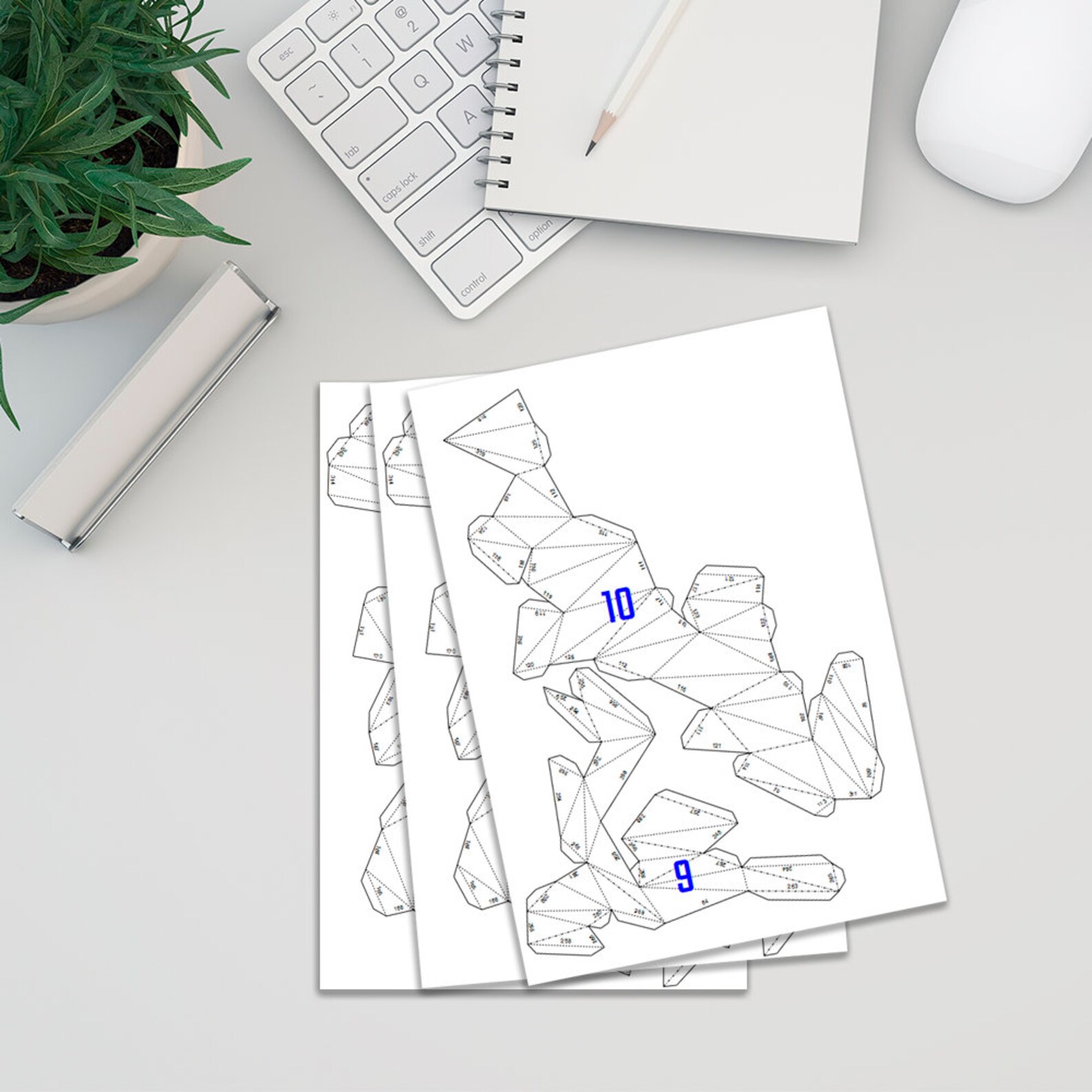 DIY Papercraft Printable Octopus 3D Large Paper Model DIY Low Poly Art ...