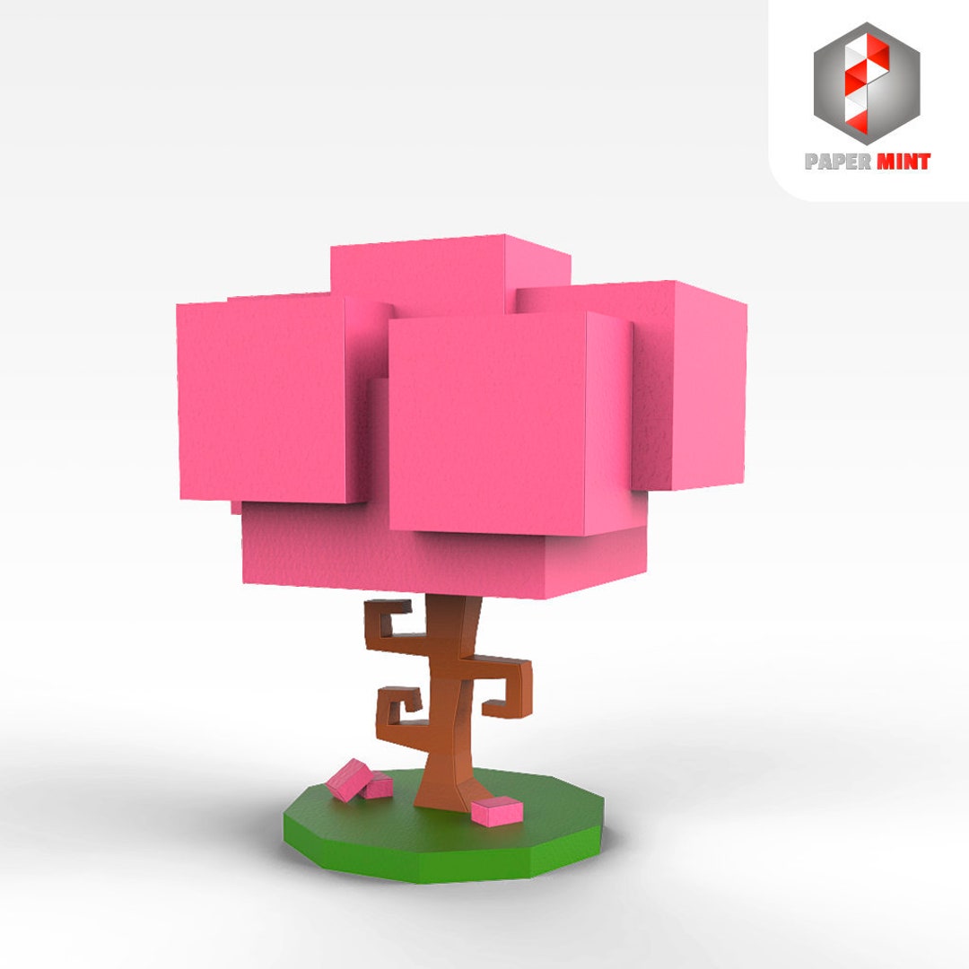 Printable DIY Papercraft Cubic Tree 3D DIY Paper Model Minimalist Low ...