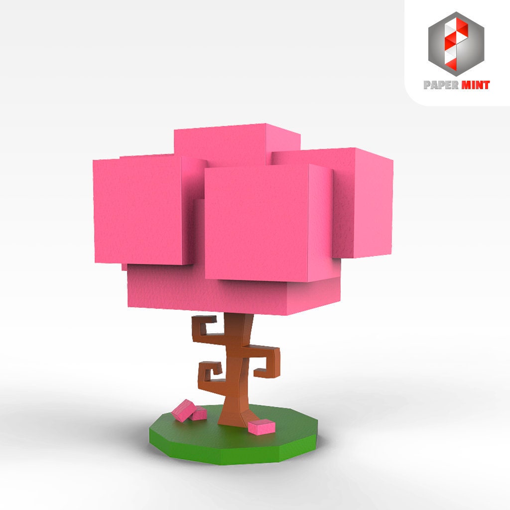 Printable DIY Papercraft Cubic Tree 3D DIY Paper Model Minimalist Low ...