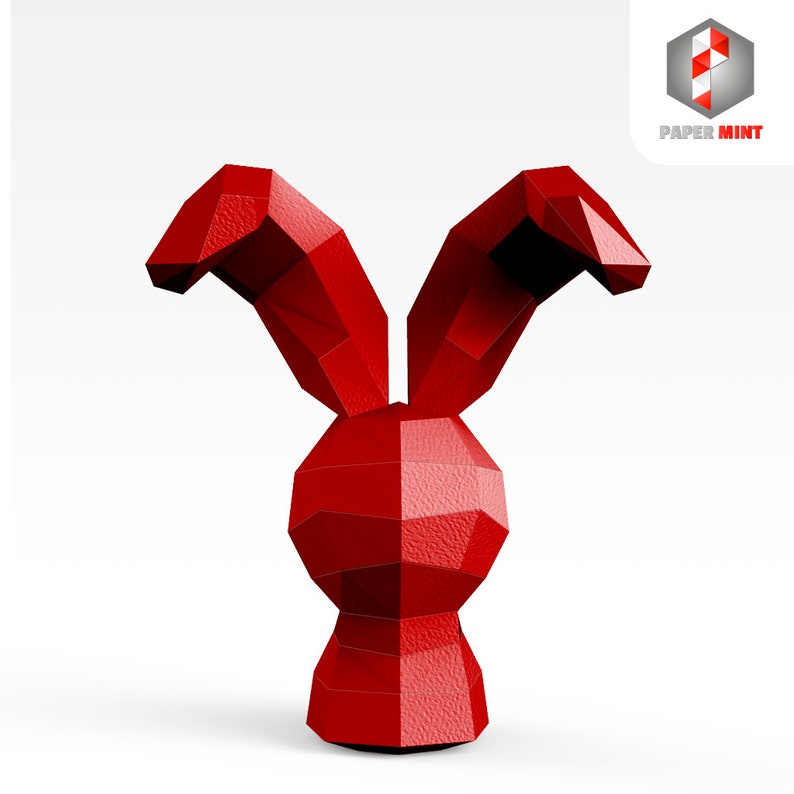 Printable DIY Papercraft Bunny 3D DIY Paper Model Minimalist | Etsy