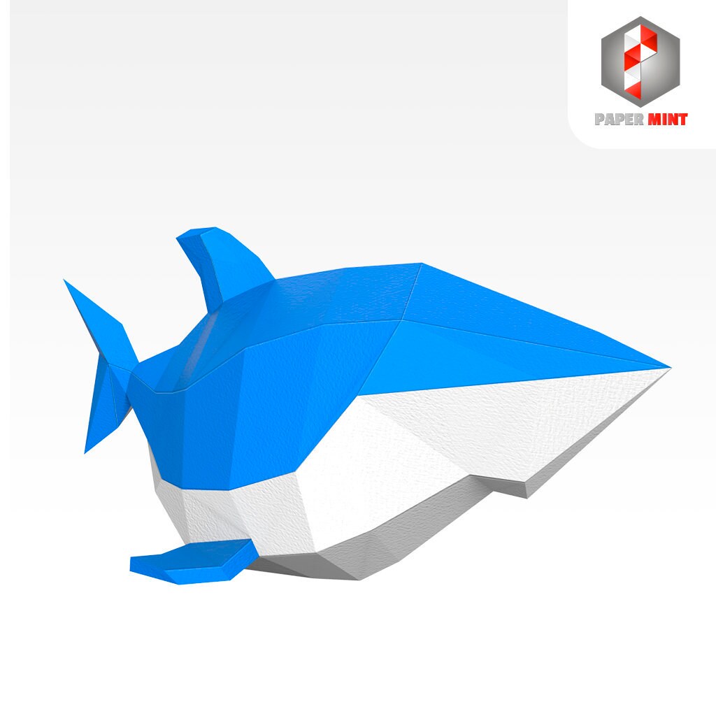 DIY Papercraft Printable Large Shark 3D Paper Model DIY Low Poly Art ...