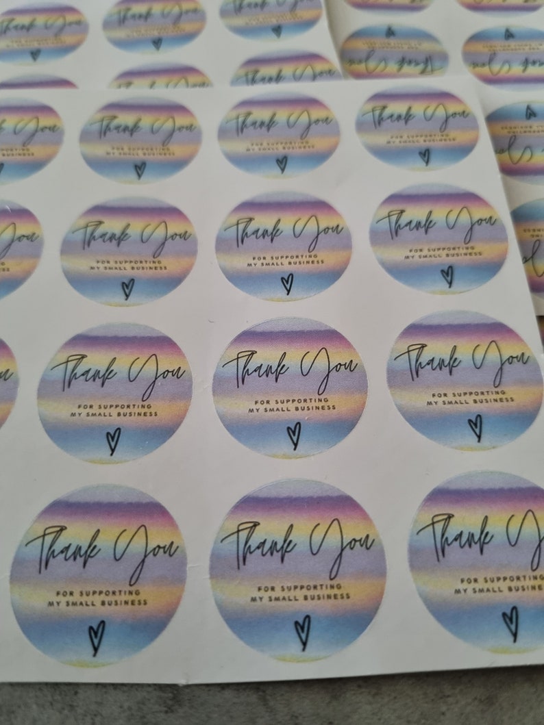 50 Pcs Sticker, Thank You Sticker, Logo Sticker, Paper Sticker - Etsy