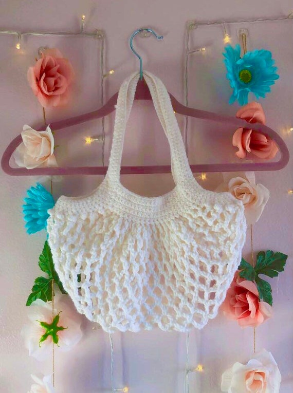 Y2K Trendy Aesthetic Crochet Market Bag | Etsy