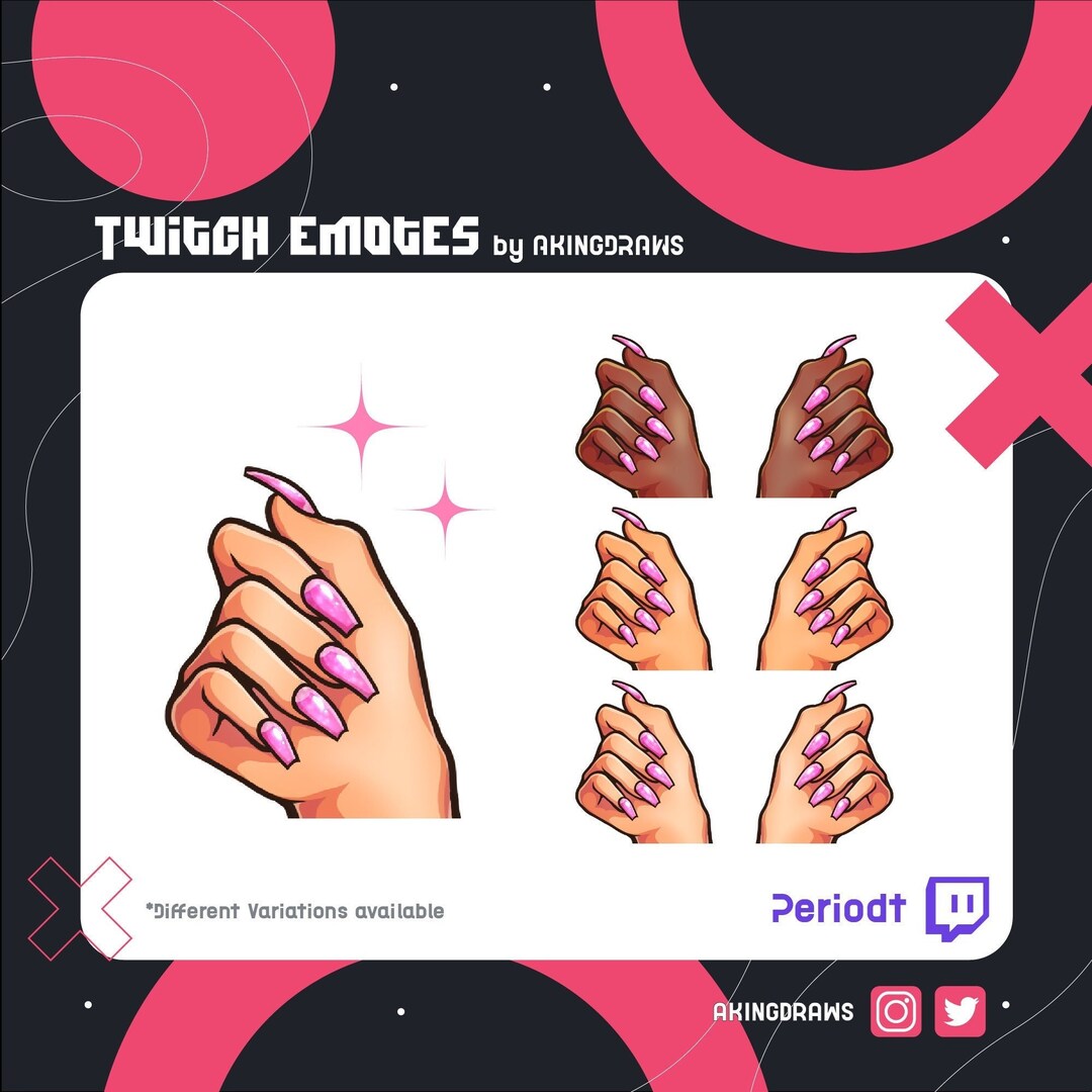 Twitch Emotes Set - Periodt Meme Emote - Different Skin Tones Available ...