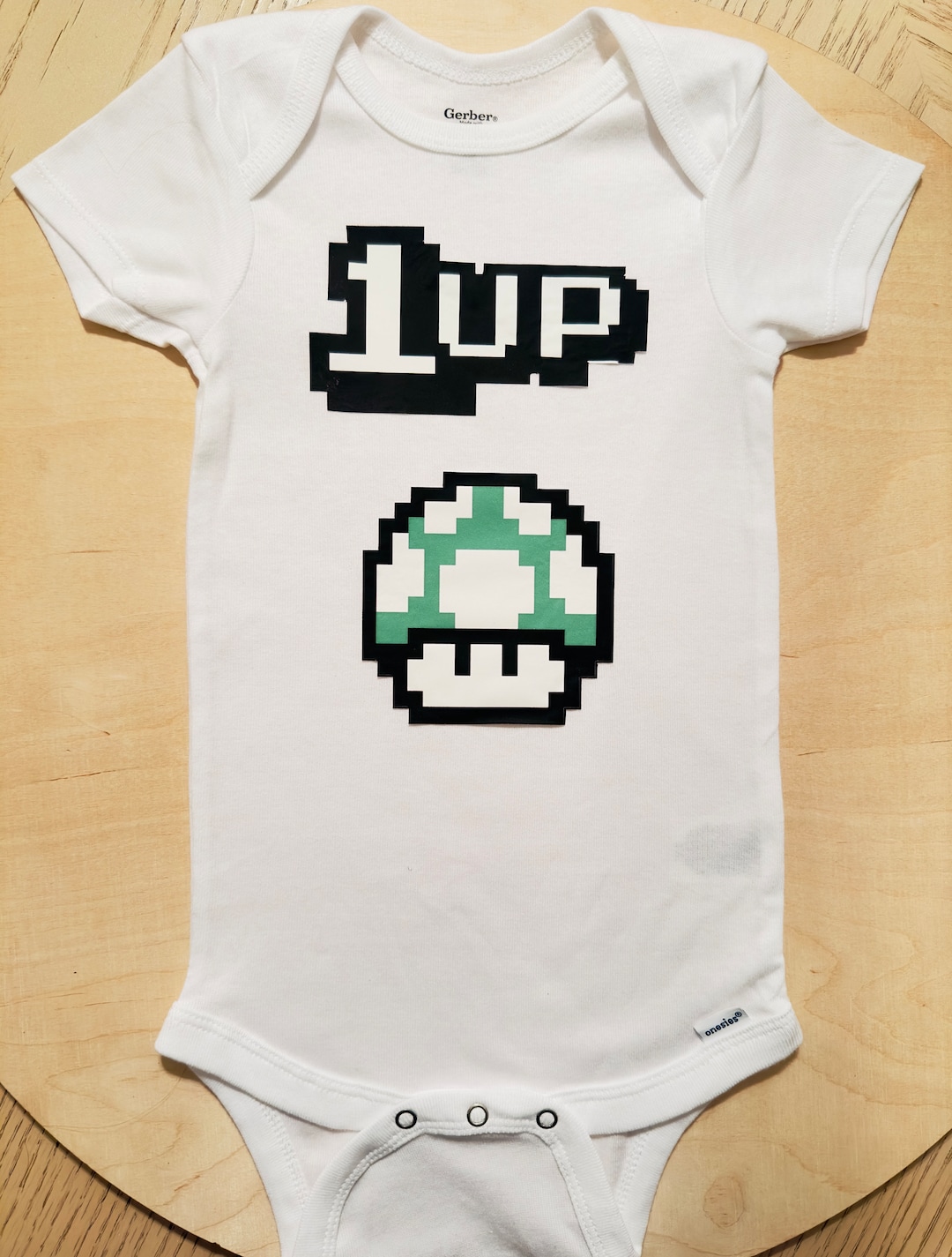Super Mario 1UP One Piece, First Birthday Mario Bros Theme Tshirt, 1UP ...