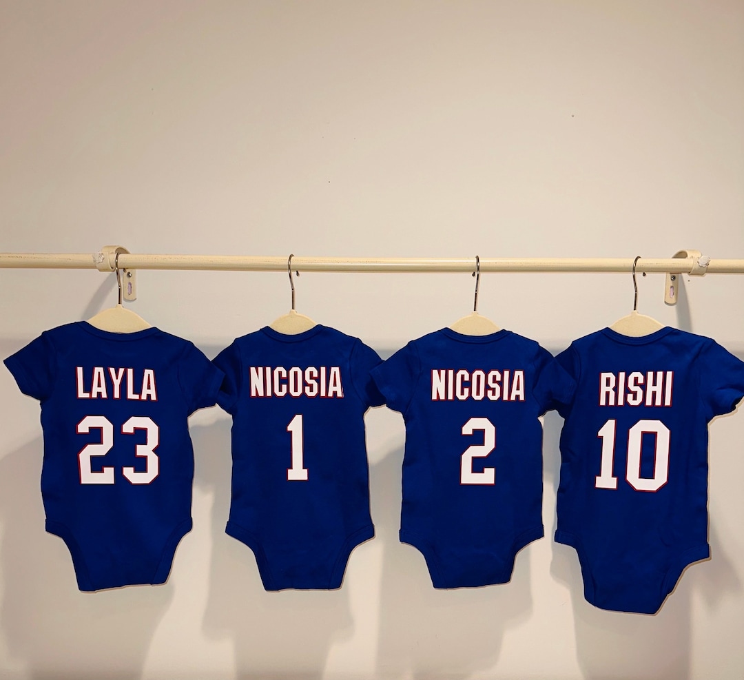 Custom Baby NY Football Jersey, New York Sports Bodysuit, Newborn NY ...