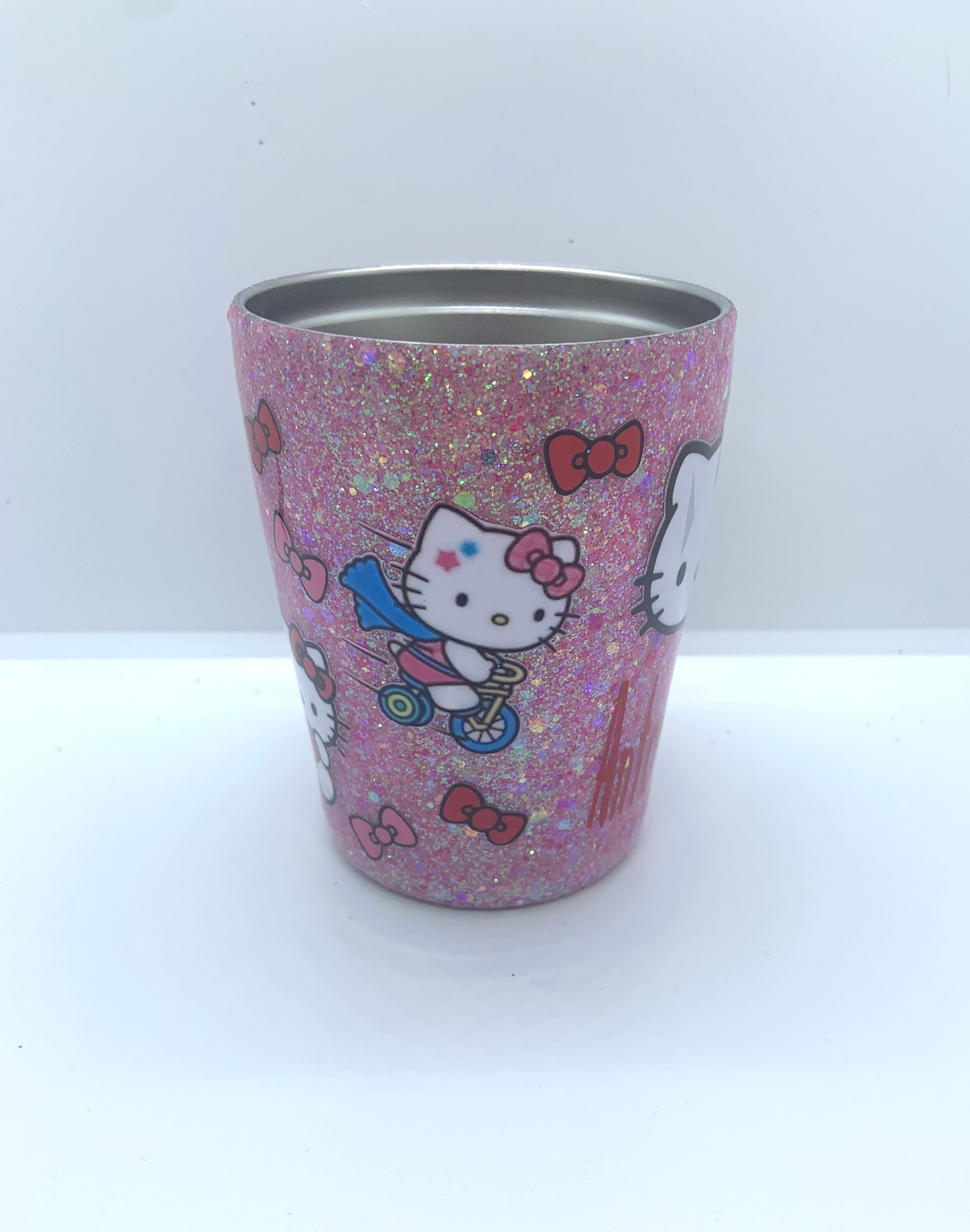 Hello Kitty INSPIRED Tumbler Kids Glitter Tumbler | Etsy