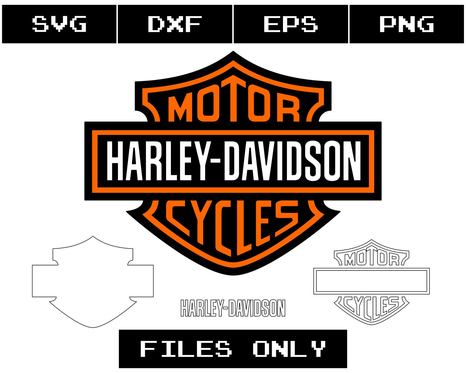 Harley Davidson logo svg layered harley-davidson logo | Etsy