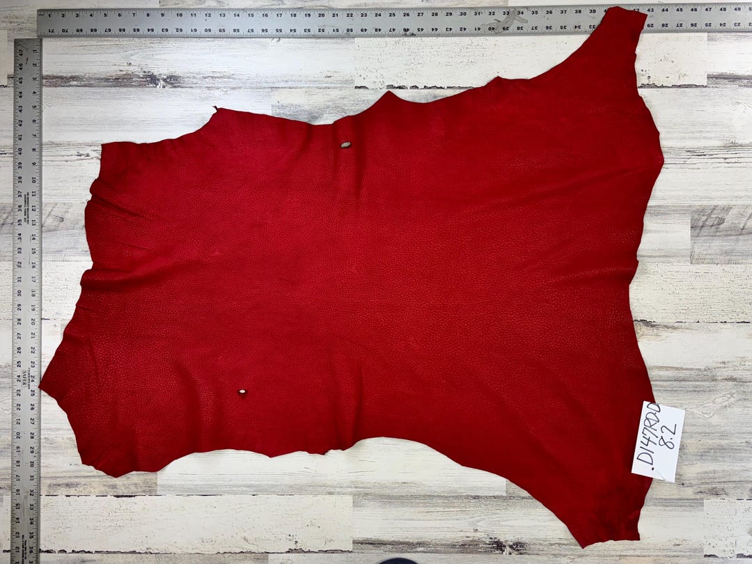 Deerskin, 8.2 Sqft, Red, 2.5-3.0 Oz, Beautiful Hides, Leather Craft ...