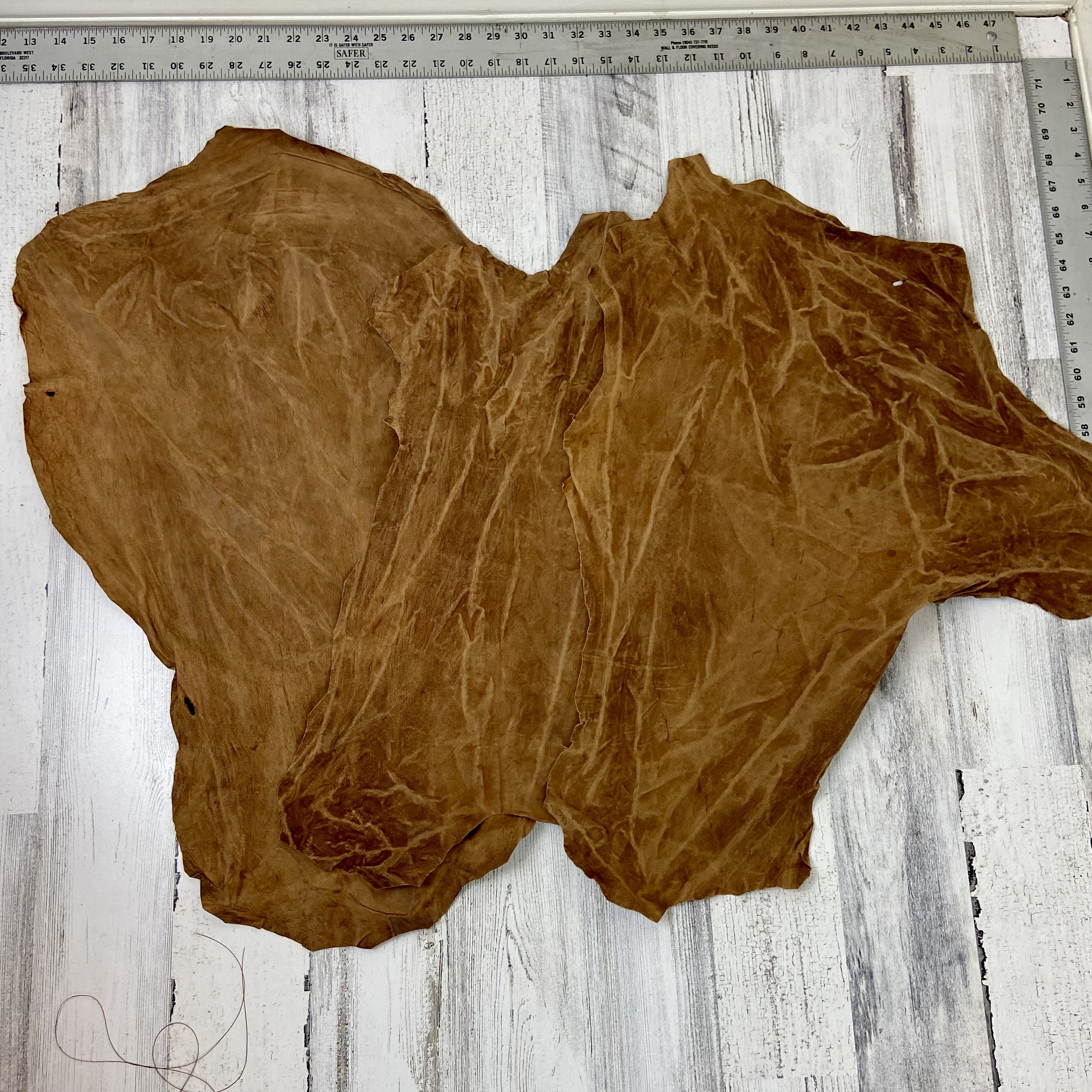 Set of 3 Goat Skins, Veg Tanned Goatskin, 2-3 Oz, Unique Leather Hides ...