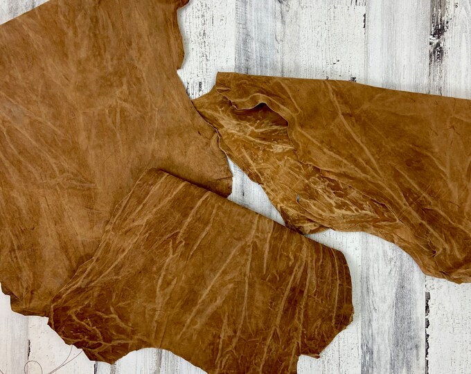 Set of 3 Goat Skins, Veg Tanned Goatskin, 2-3 Oz, Unique Leather Hides ...