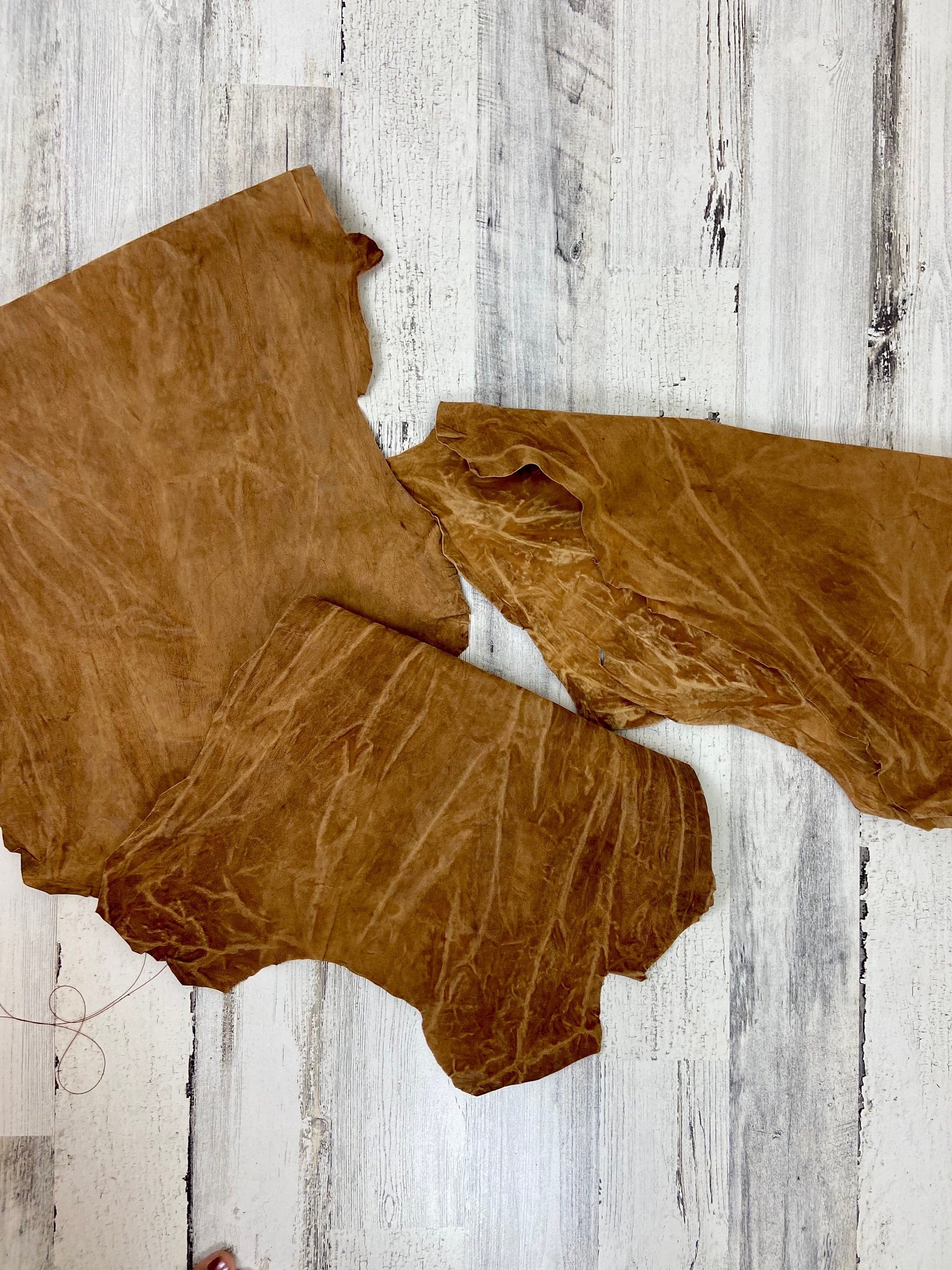 Set of 3 Goat Skins, Veg Tanned Goatskin, 2-3 Oz, Unique Leather Hides ...