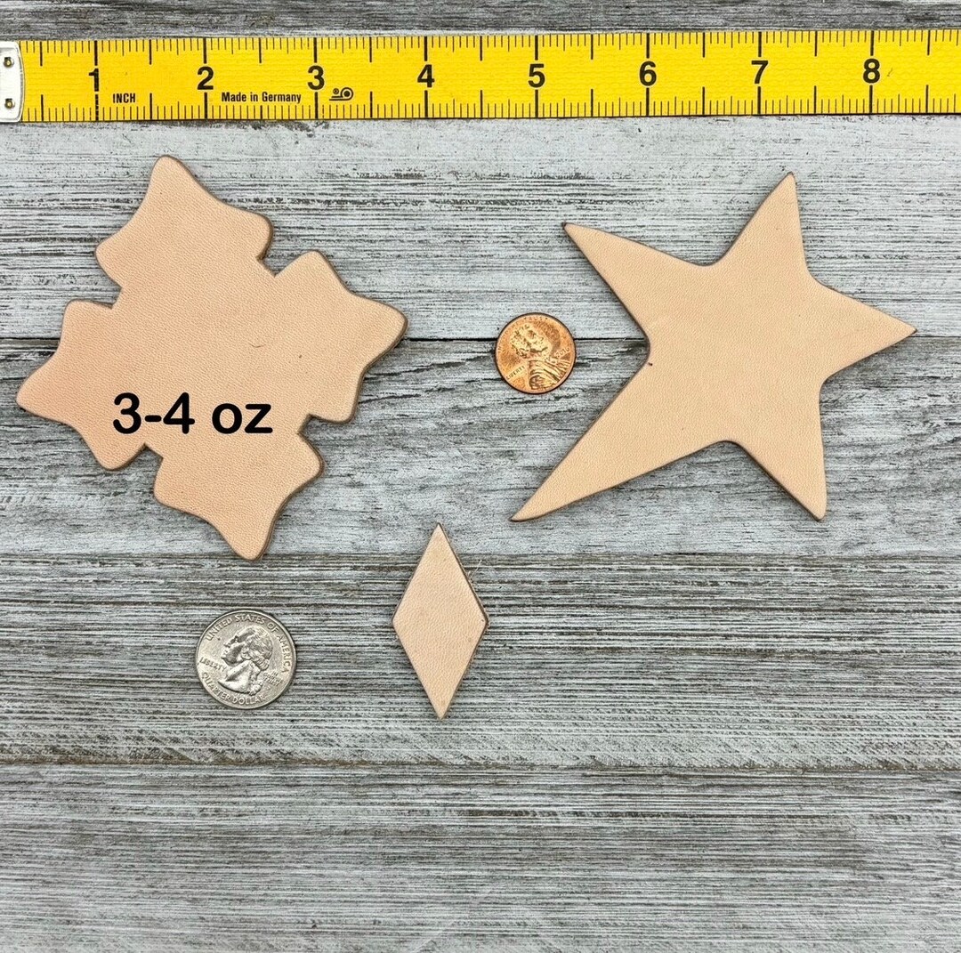Star, Diamond Shape, 3-4 Oz, Veg Tan Leather, 24pk, 12pk, 6pk, Multiple ...