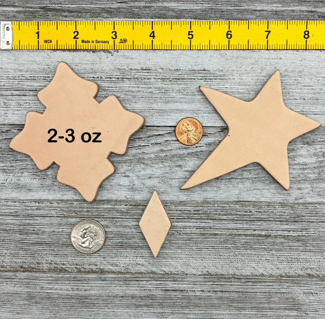 Star, Diamond Shape, 2-3 Oz, Veg Tan Leather, 24pk, 12pk, 6pk, Multiple ...