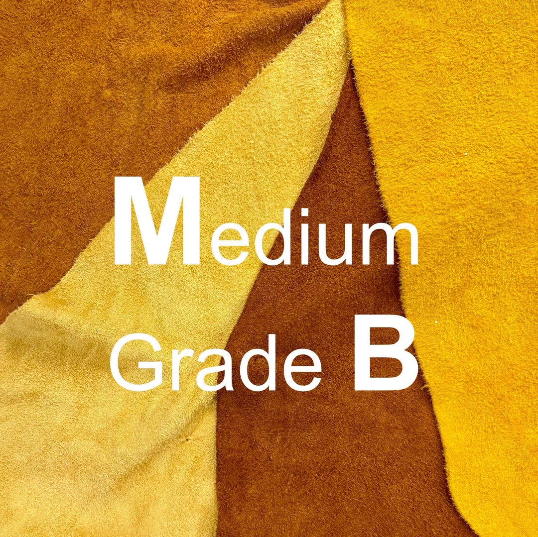 Deerskin Suede Leather Hide, Medium & Grade B – Gold, Cognac, Tallow ...