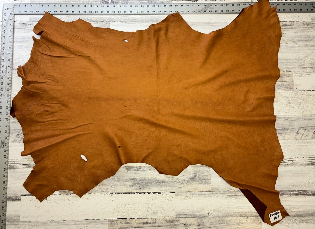 Deerskin Leather, Beautiful Saddle Brown Color, Deer Buckskin Hide, 2 ...