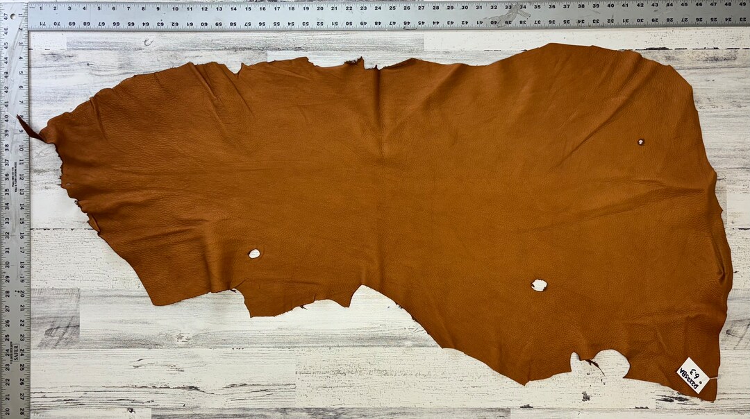 Deerskin Leather, Beautiful Saddle Brown Color, Deer Buckskin Hide, 2 ...
