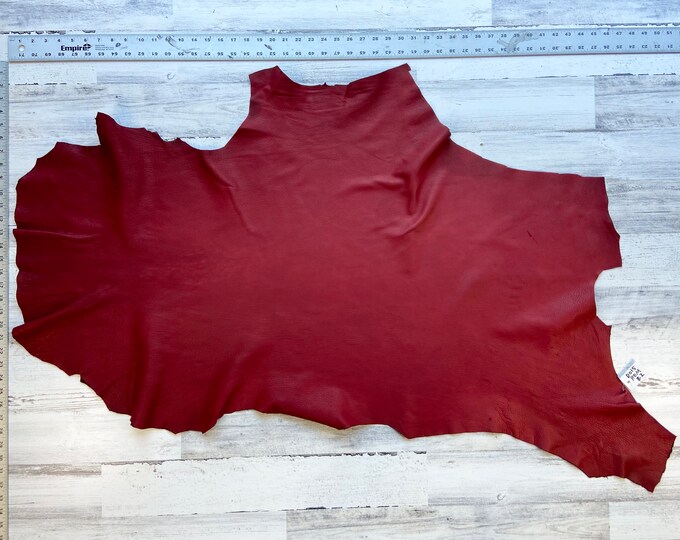Deerskin Leather, 8.2 Sqft, Beautiful Red Color, Deer Buckskin Hide, 2 ...