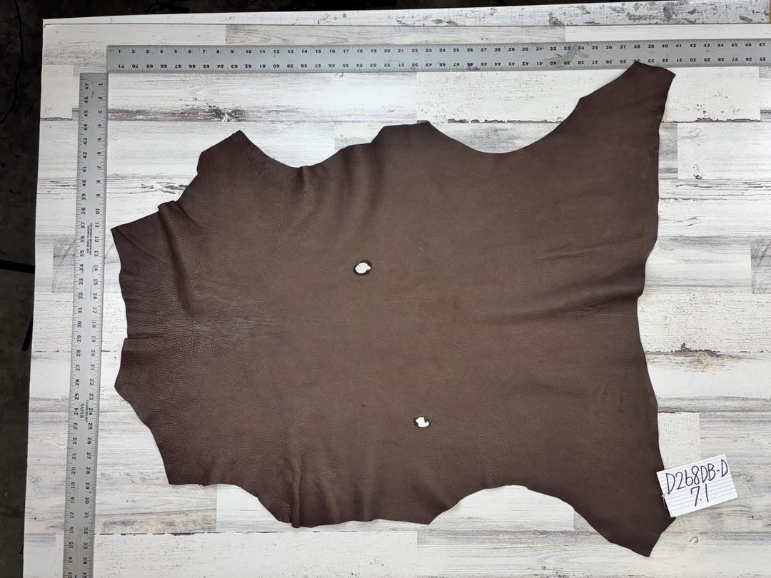 Deerskin, 7.1 Sqft, Dk.brown, 3-4 Oz, Beautiful Hides, Leather Craft ...