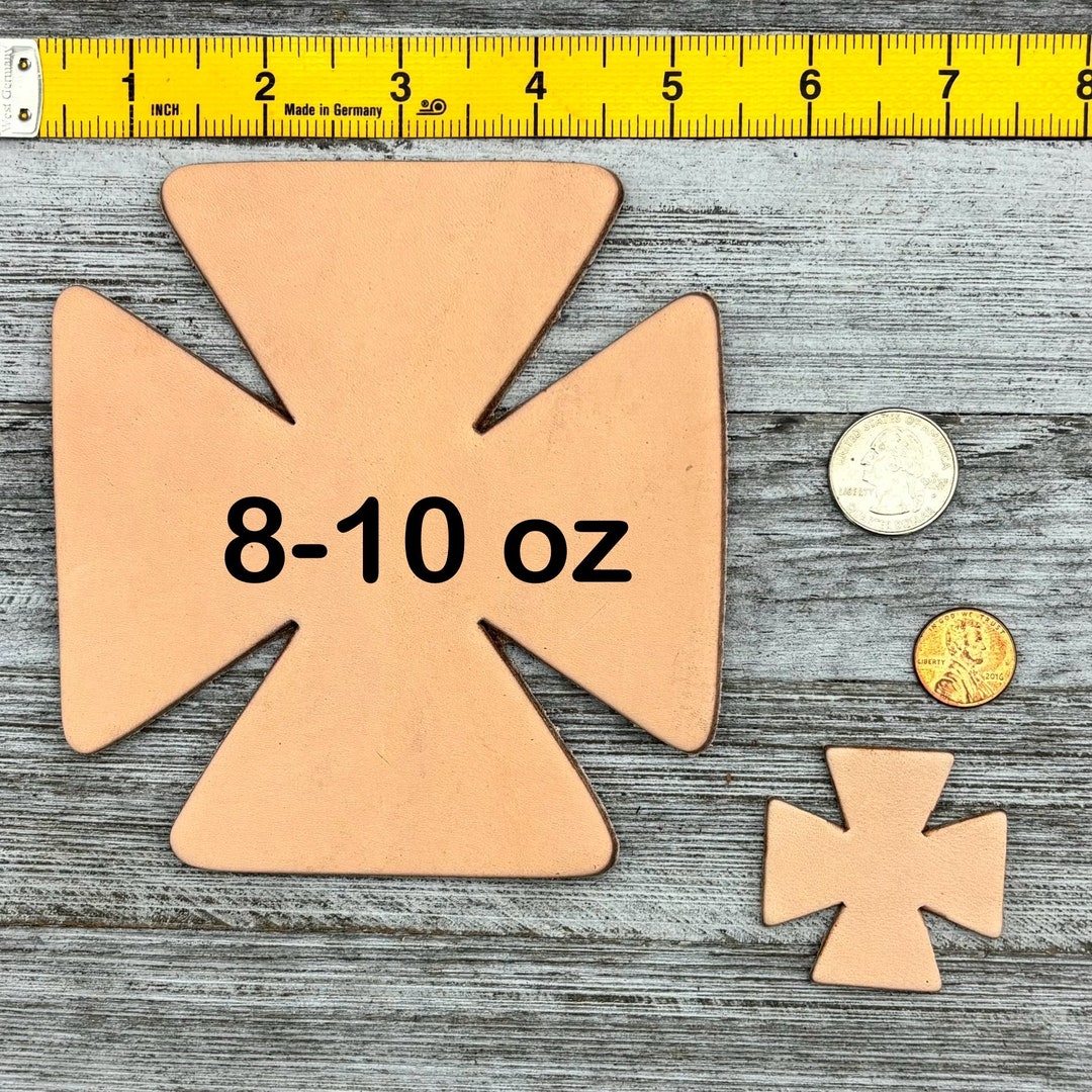 Iron Cross Shape, 8-10 Oz, Veg Tan Leather, 24pk, 12pk, 6pk, 3pk ...