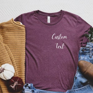 Custom Text Pocket Shirt, Custom Font Shirt, Customized T-shirt ...