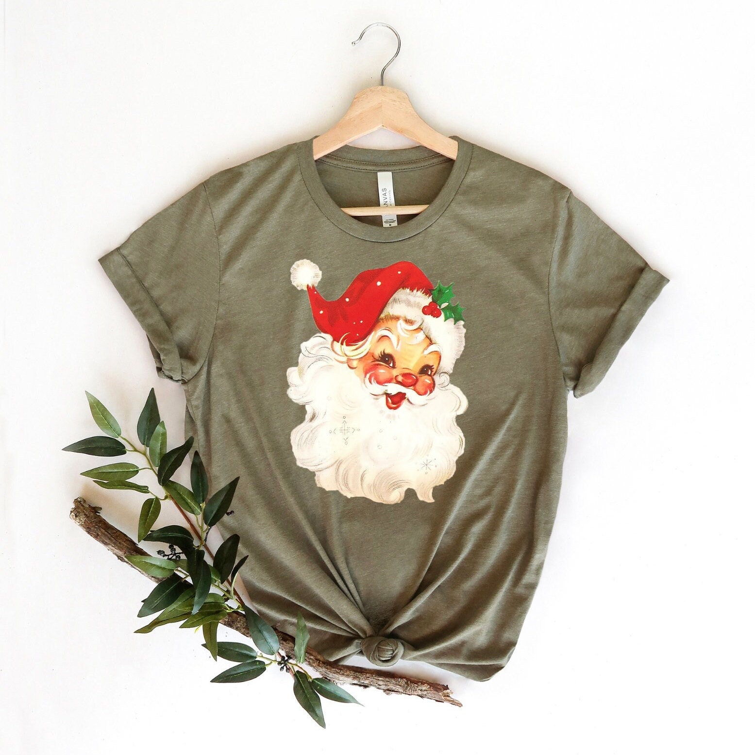 Cute Santa Face Shirt, Vintage Santa Claus T-shirt, Christmas Santa ...