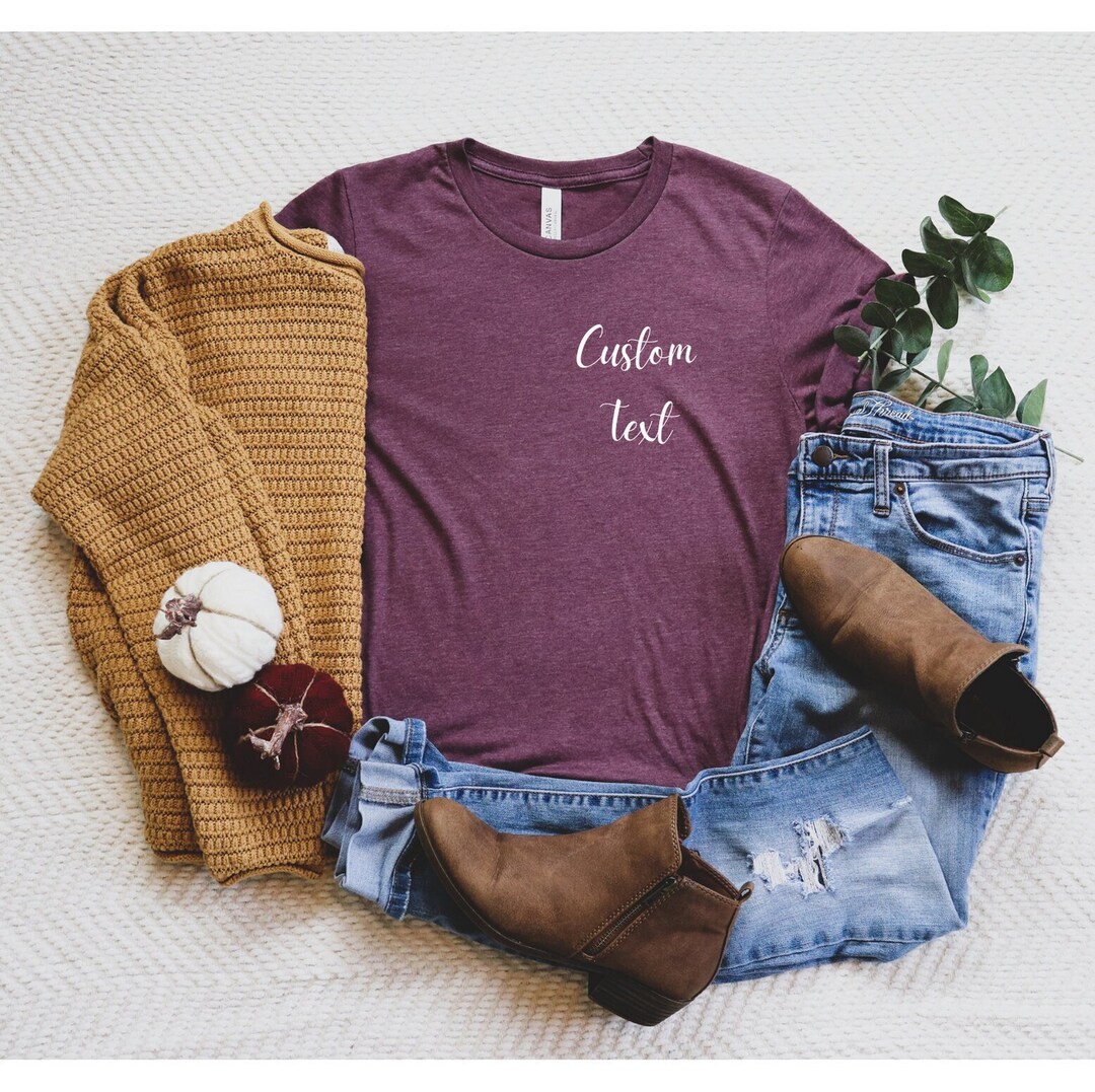 Custom Text Pocket Shirt, Custom Font Shirt, Customized T-shirt ...