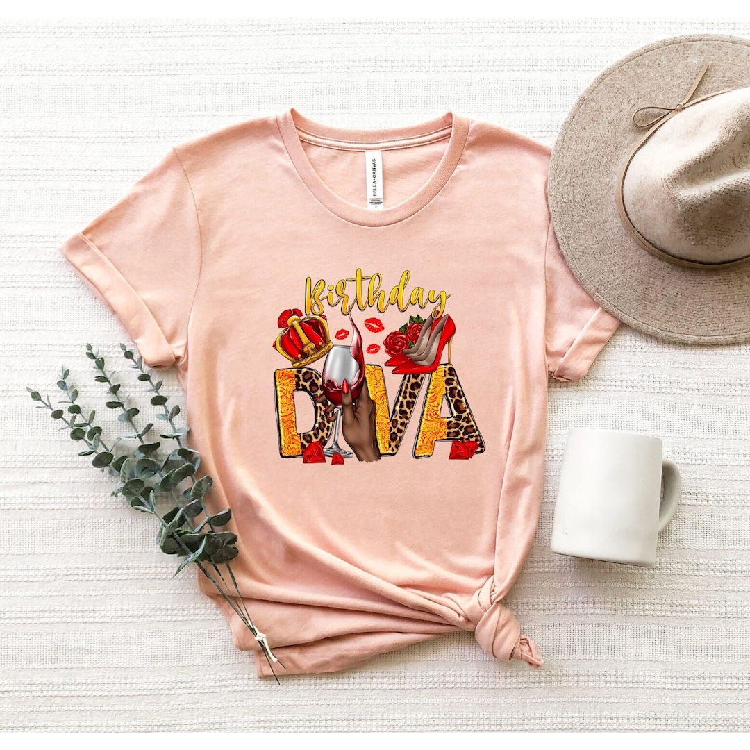 Birthday Diva Shirt, Birthday Diva T-shirt, Birthday Queen Gift, Afro Queen Shirt, Womens ...