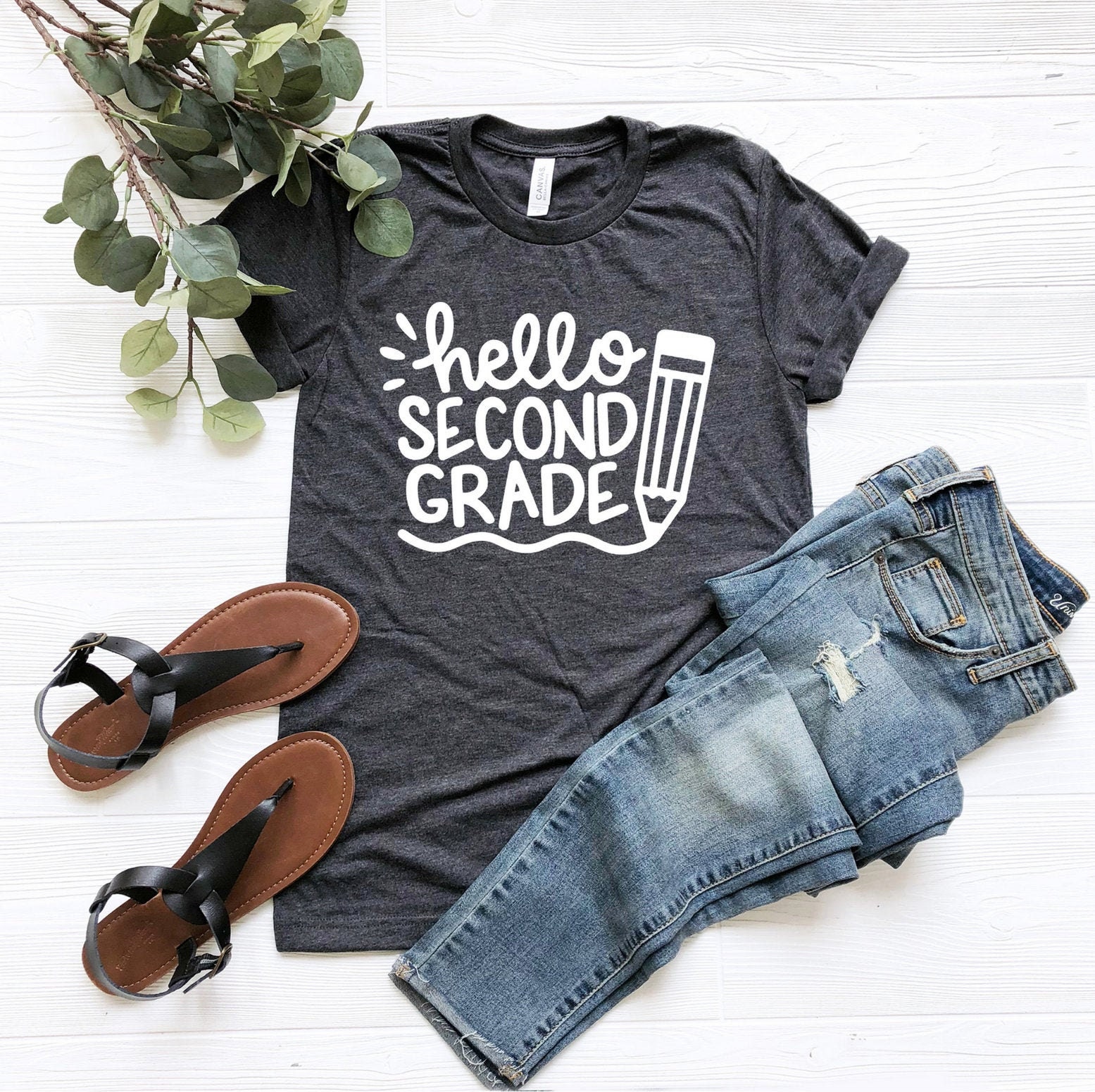 Back to School T-shirt Cute Second Grade Shirt Hello Second - Etsy