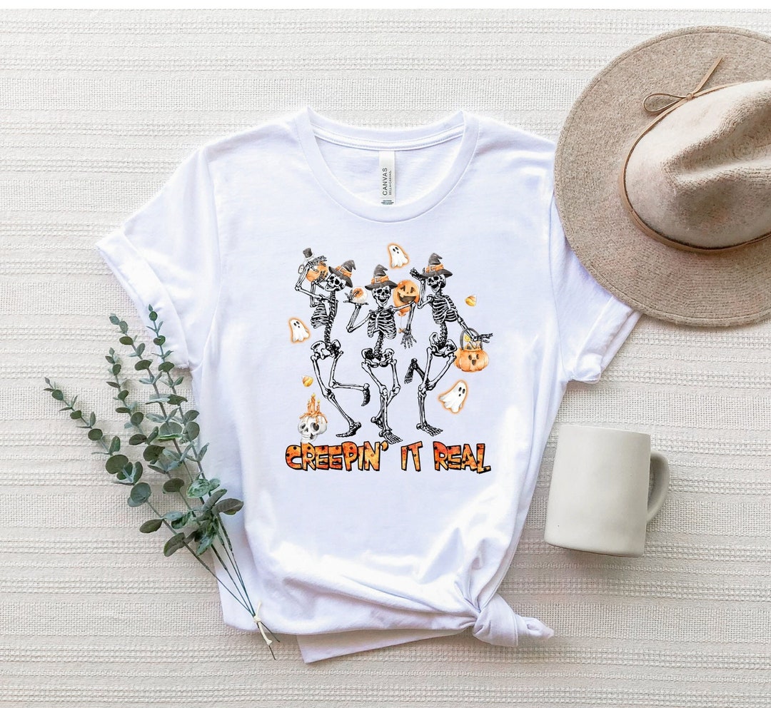Creepin' It Real Shirt, Creep It Real Dancing Skeletons Shirt ...