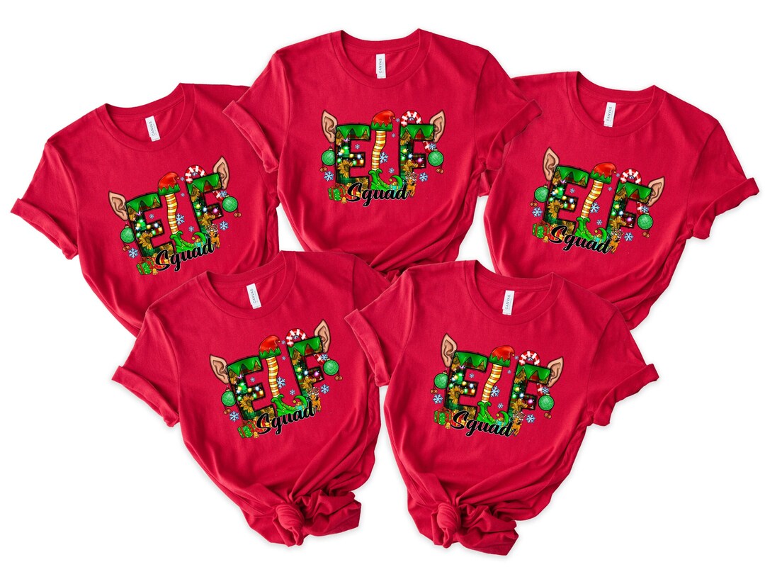 Elf Squat Shirts, Elf Squad Family Matching Shirt, Christmas Family ...