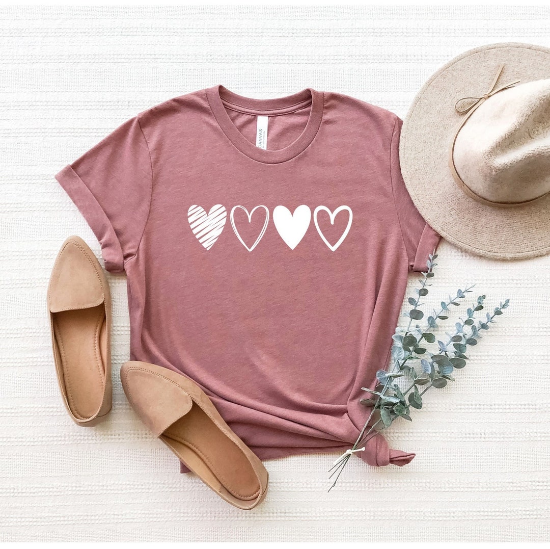 Heart Shirt, Valentine's Day T-shirt, Love Heart Shirt, Cute Heart ...