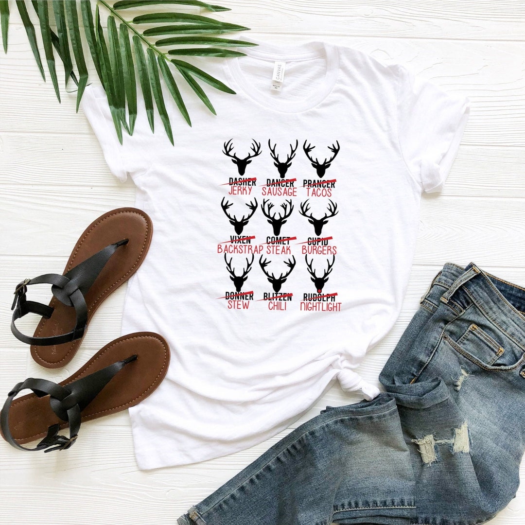 Santa's Reindeer Cuts of Meat T-shirt, Christmas Shirt, Funny Christmas ...
